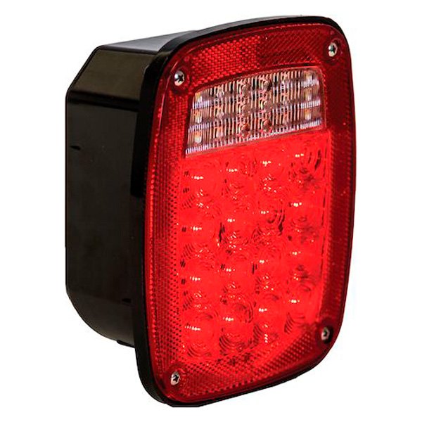 Buyers® 5626734 - Box-Style Red/Clear Rectangular Bolt-on Mount Tail Light