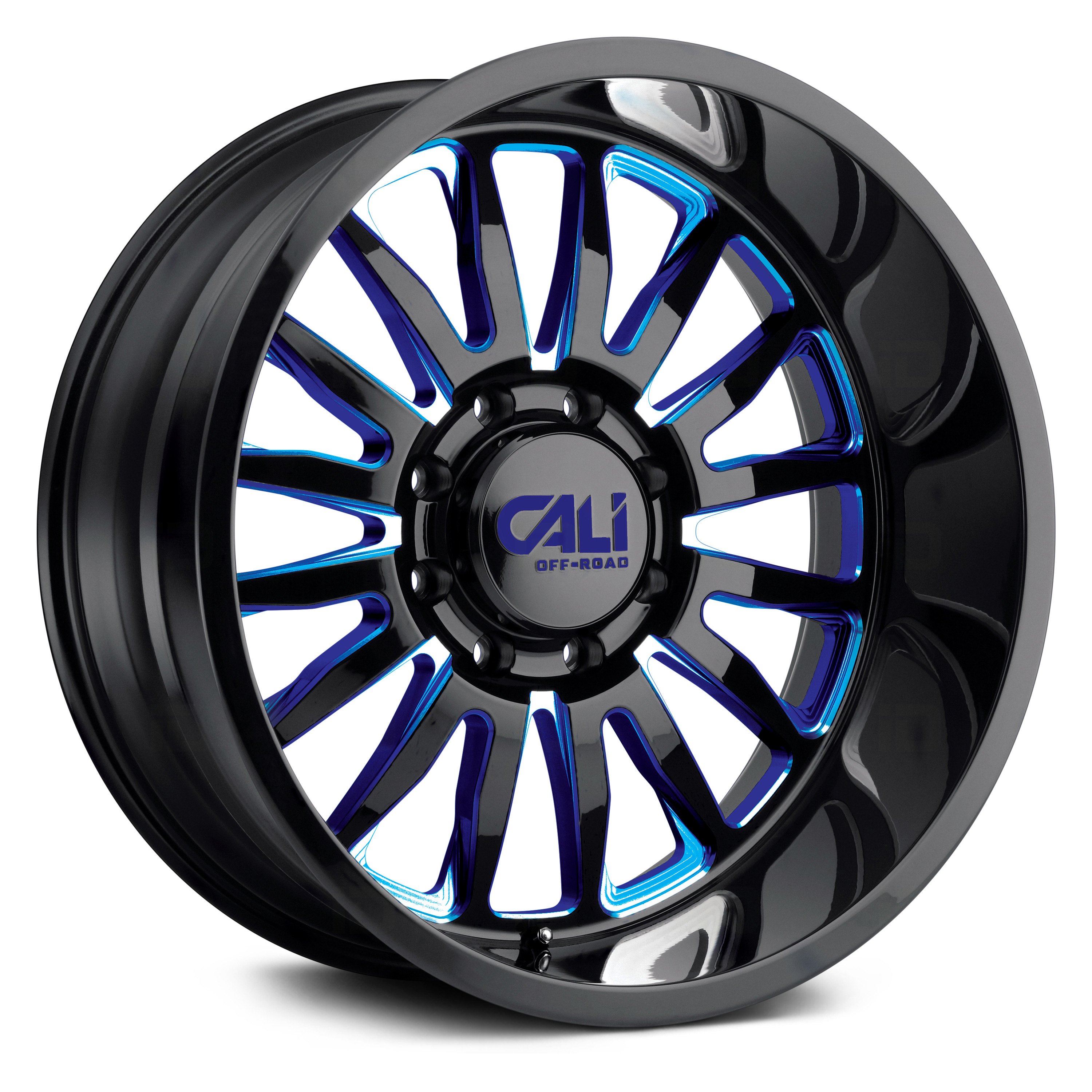 CALI OFFROAD® 9110 SUMMIT Wheels - Gloss Black with Blue Milled Accents ...