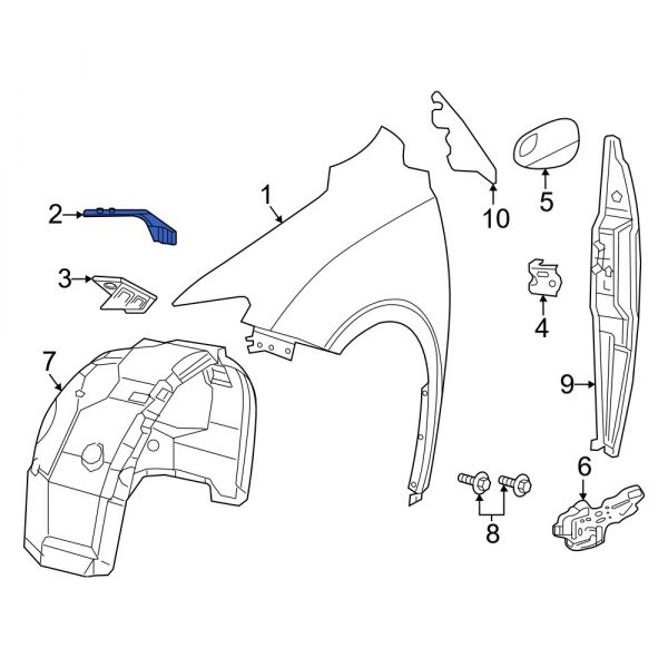 Chrysler OE 68233976AB - Right Fender Bracket