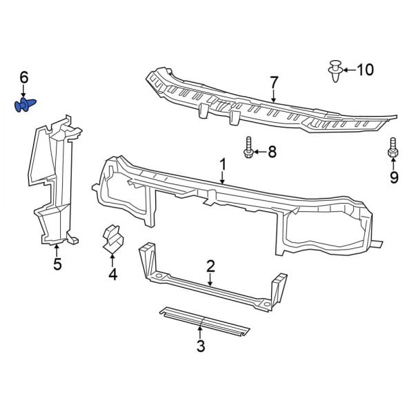 Chrysler OE 6512752AA - Radiator Support Air Deflector Clip