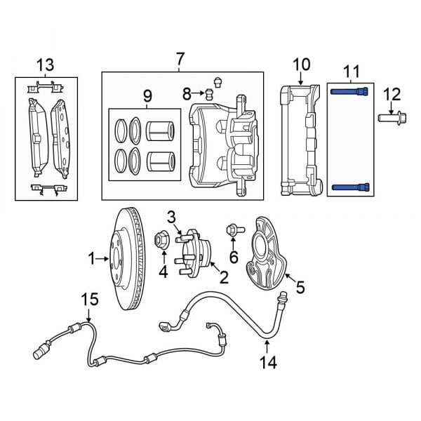 Chrysler OE 68166698AB - Front Disc Brake Caliper Pin