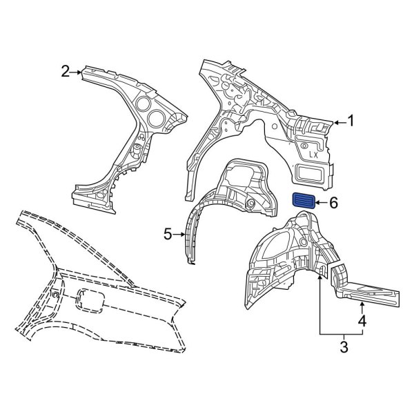Chrysler OE 5058636AD - Rear Quarter Panel Vent