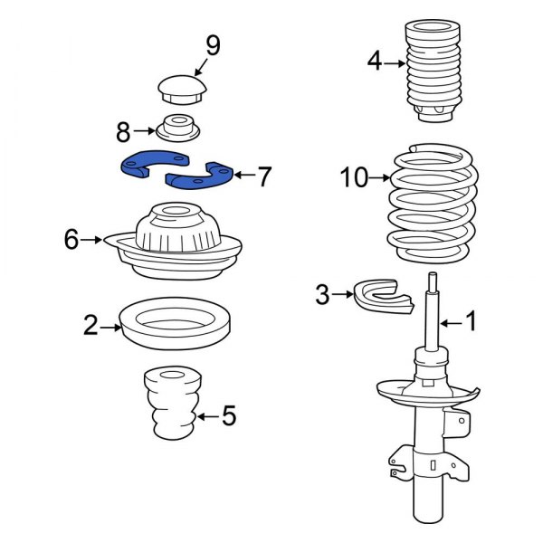 Chrysler OE 5168088AA - Front Suspension Strut Mount Support Ring