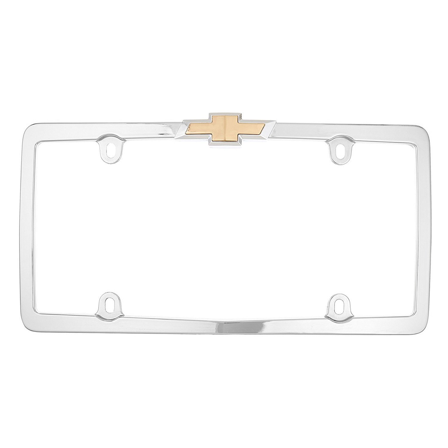Cruiser® 10437 - Chrome License Plate Frame with Gold Chevy Logo
