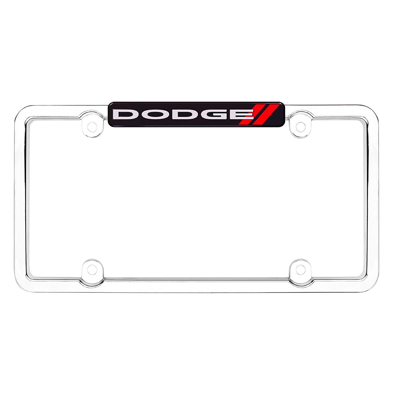 Cruiser® 11036 - Chrome License Plate Frame with Black Dodge Logo