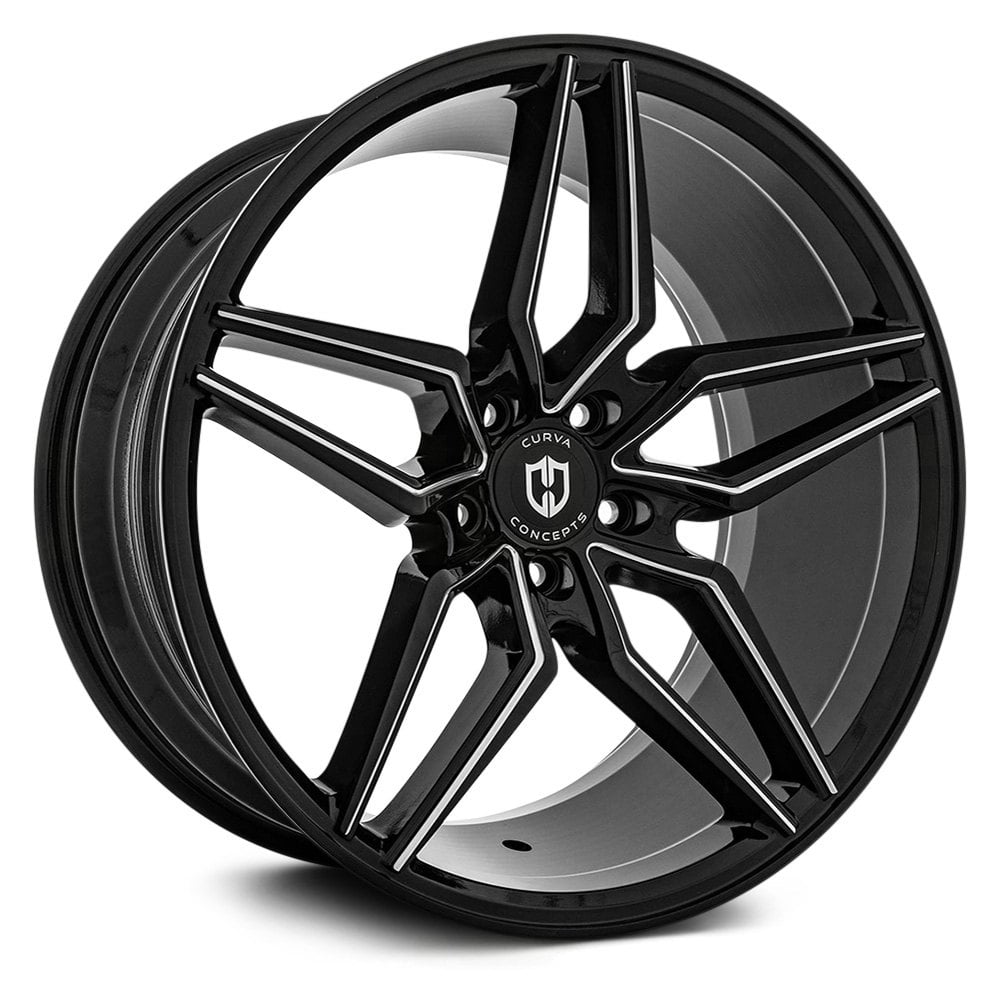 CURVA® C25 Wheels - Gloss Black with Milled Accents Rims
