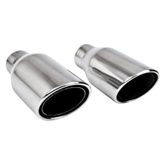 Universal Exhaust Tips - Dual, Double Wall, Rolled Edge, Angle Cut ...
