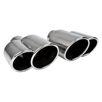 Universal Exhaust Tips - Dual, Double Wall, Rolled Edge, Angle Cut ...