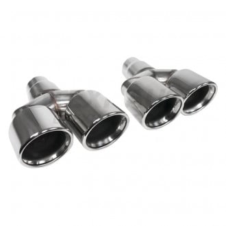 Universal Exhaust Tips - Dual, Double Wall, Rolled Edge, Angle Cut ...