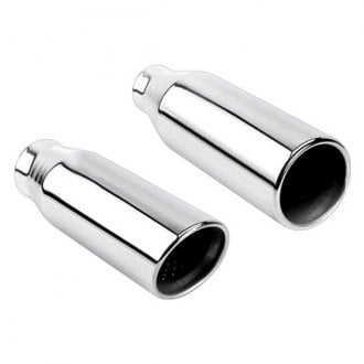 Universal Exhaust Tips - Dual, Double Wall, Rolled Edge, Angle Cut ...