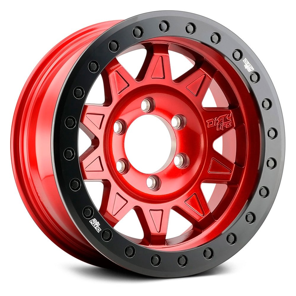 DIRTY LIFE® 9302 ROADKILL Wheels - Crimson Candy Red with Black Ring Rims