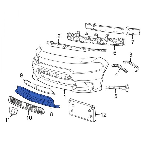 Dodge OE 68435705AA - Front Center Bumper Cover Support Rail