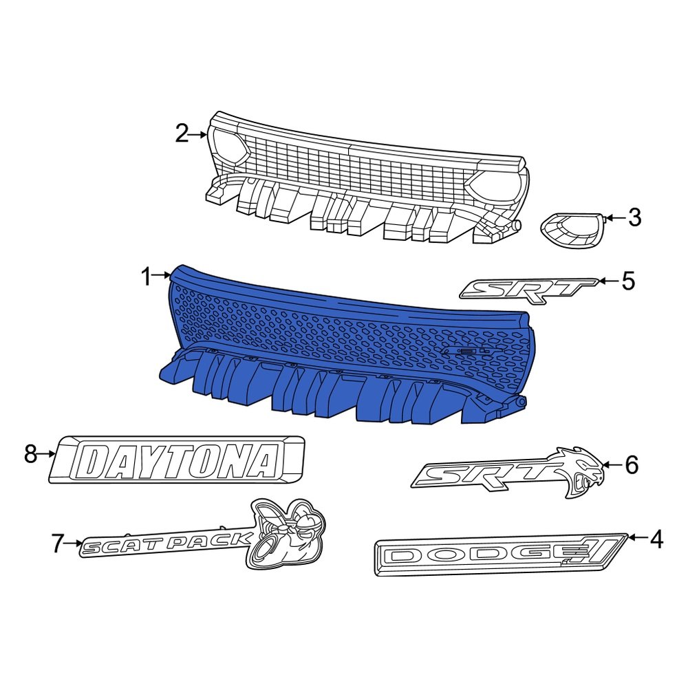 Dodge OE 68417502AA - Front Upper Grille