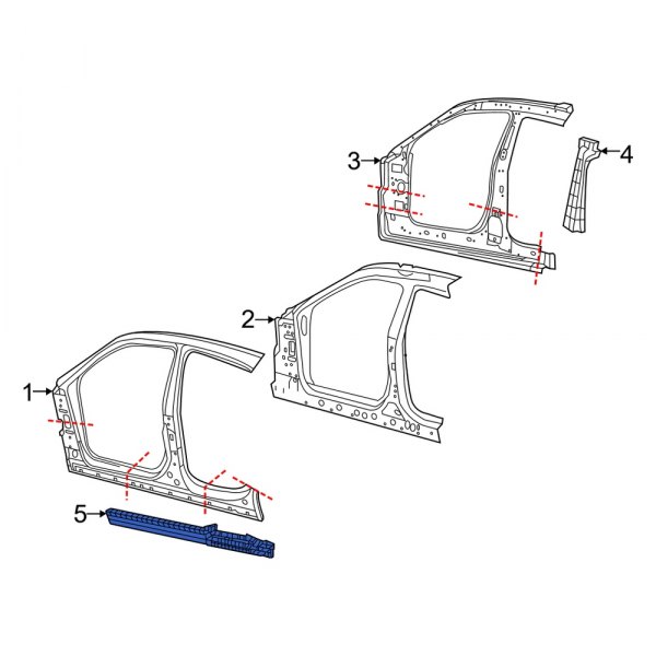 Dodge OE 68433578AC - Right Rocker Panel Reinforcement