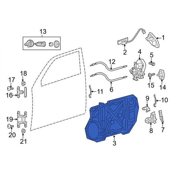 Dodge OE 68103996AC - Front Right Door Panel Carrier