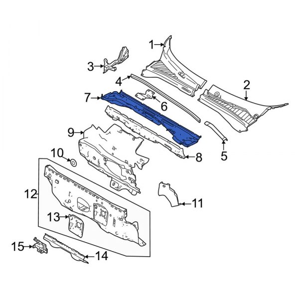Dodge OE 68609989AA - Cowl Plenum Panel