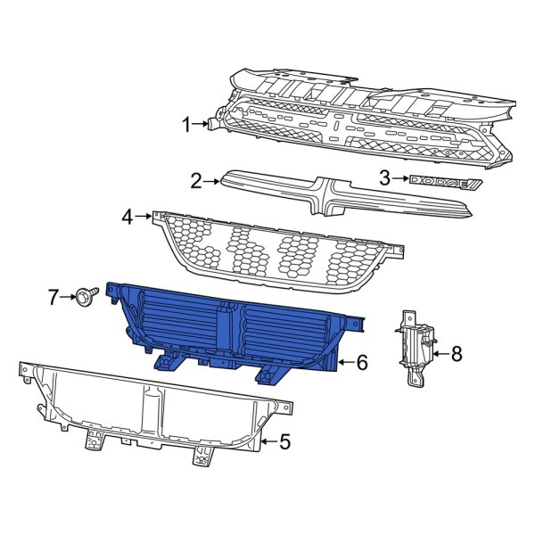 Dodge OE 68302653AB - Front Radiator Shutter Assembly