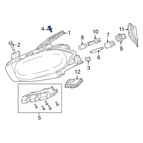 Dodge OE 5160260AA - Headlight Fastener Clip
