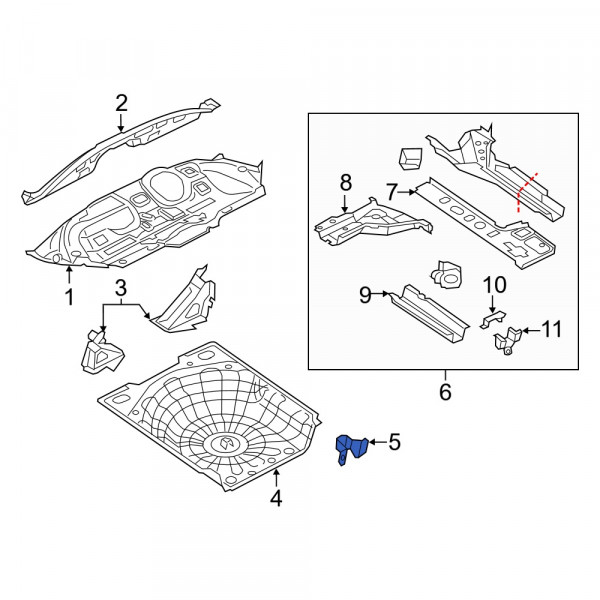 Dodge OE 68082309AB - Floor Pan Bracket