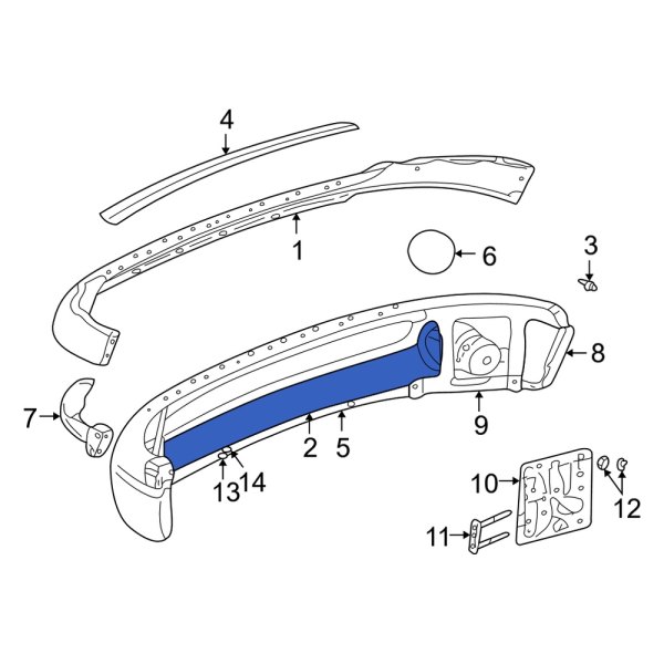Dodge OE 55077960AC - Front Bumper Face Bar