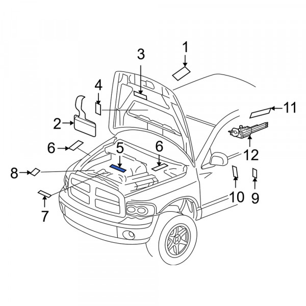 Dodge OE 55056347AA - A/C System Information Label