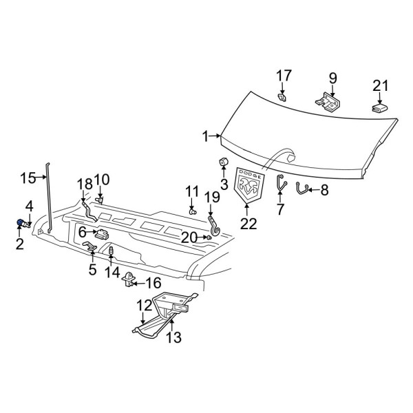 Dodge OE 55347225 - Front Hood Stop Buffer