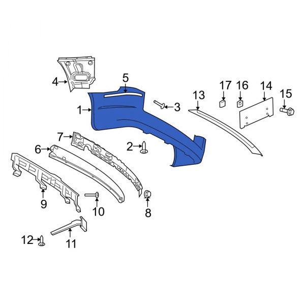 Dodge OE 68048162AD - Rear Bumper Cover