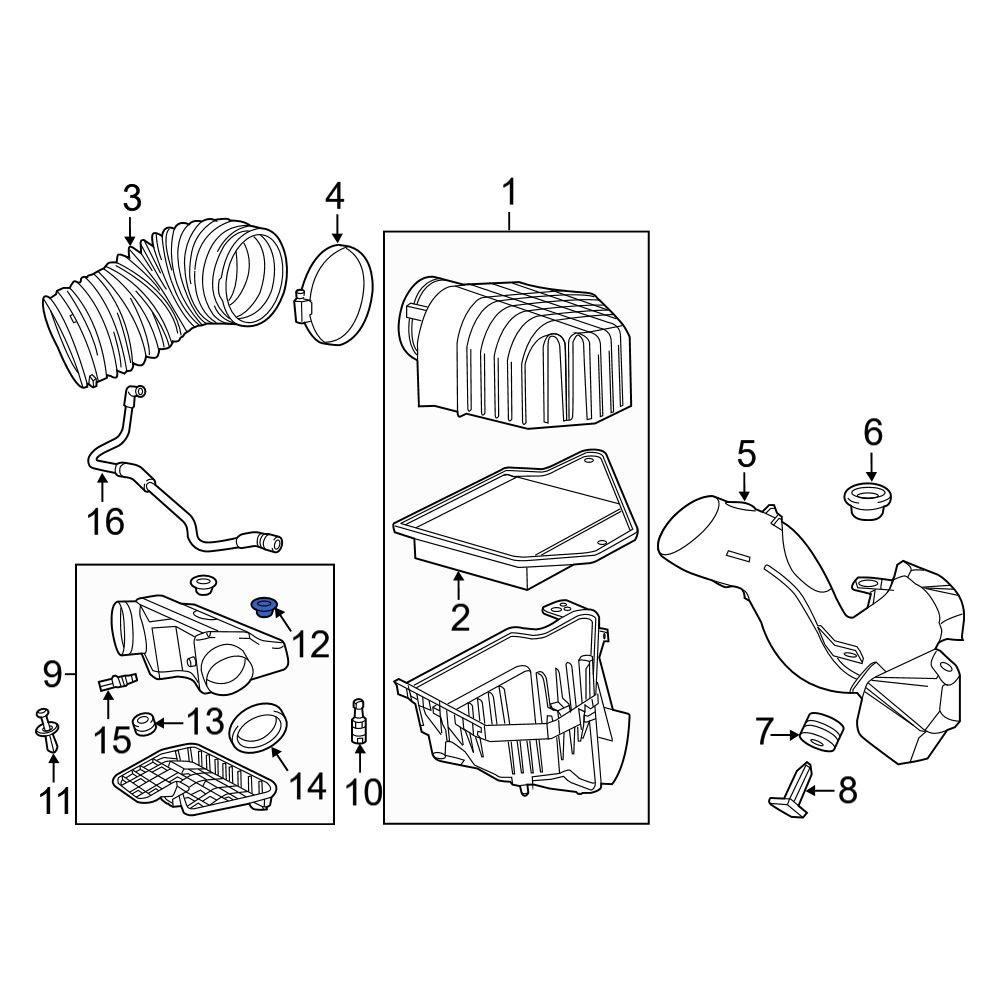 Dodge OE 68149765AA - Engine Air Intake Resonator Grommet