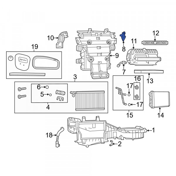 Dodge OE 68224197AA - Front HVAC Air Inlet Door Actuator