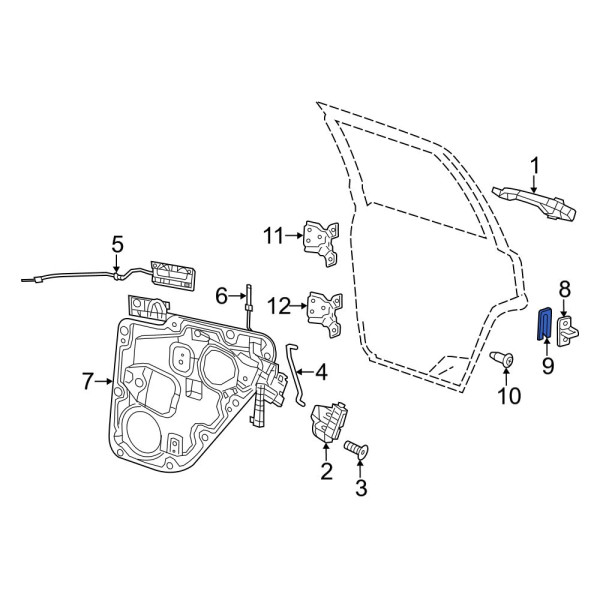 Dodge OE 4589140AA - Left Door Lock Striker Plate Spacer