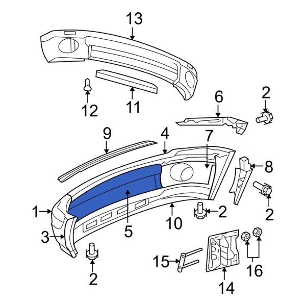 Dodge OE 55077774AA - Front Bumper Guard