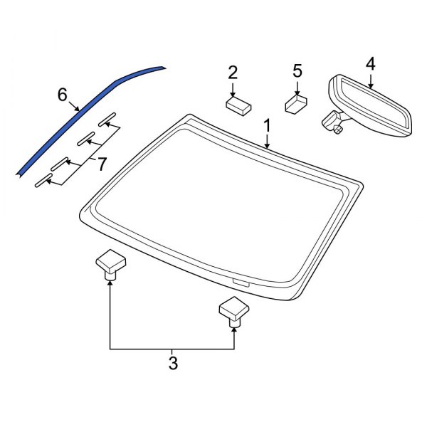 Dodge OE 68297609AB - Front Left Windshield Molding