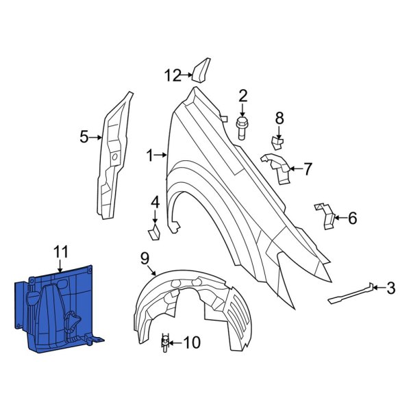 Dodge OE 68069293AA - Front Fender Filler Panel