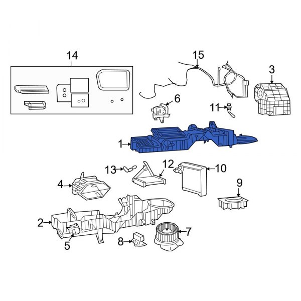 Dodge OE 68021979AB - Upper HVAC Unit Case