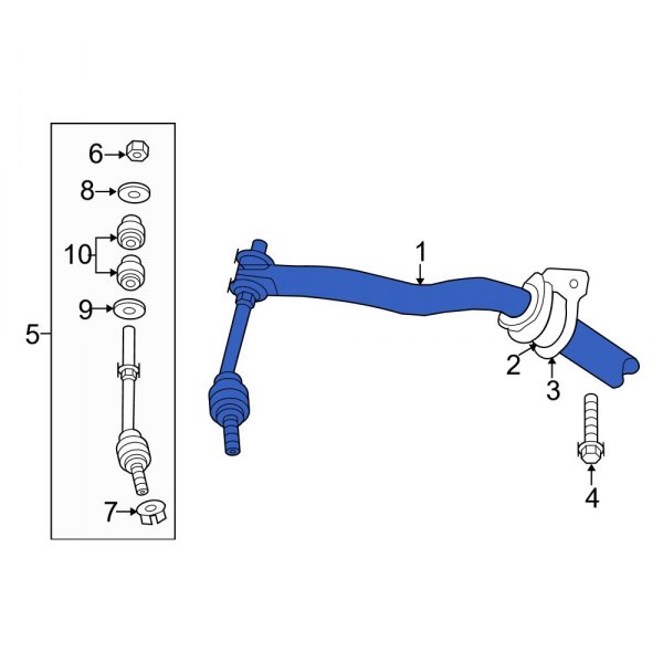 Dodge OE 55398938AC - Front Suspension Stabilizer Bar