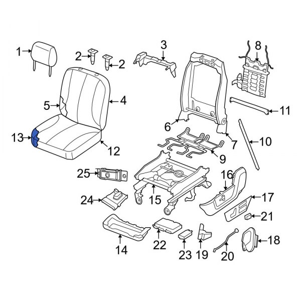 Dodge OE 68050461AA - Front Left Seat Cushion Foam