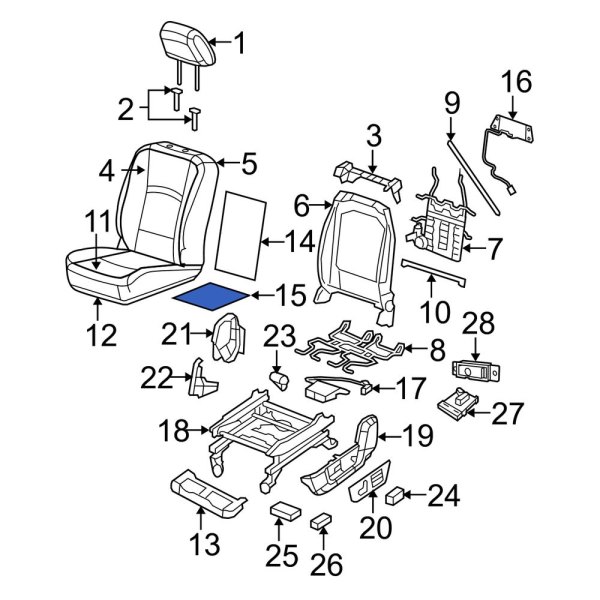 Dodge OE 4610125AC - Front Lower Seat Heater Pad