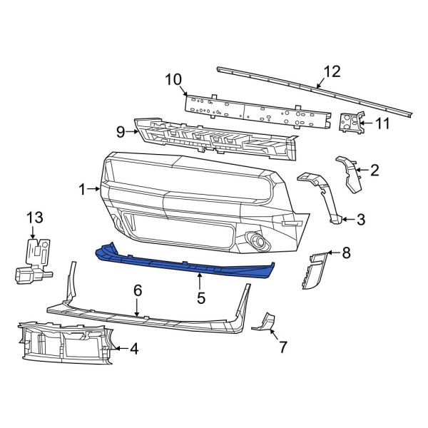 Dodge OE 68319251AA - Front Bumper Cover Reinforcement