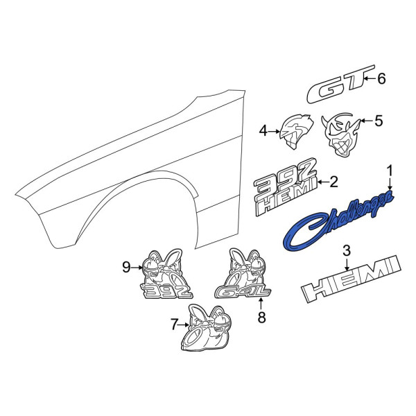 Dodge OE 68086136AE - Front Fender Emblem