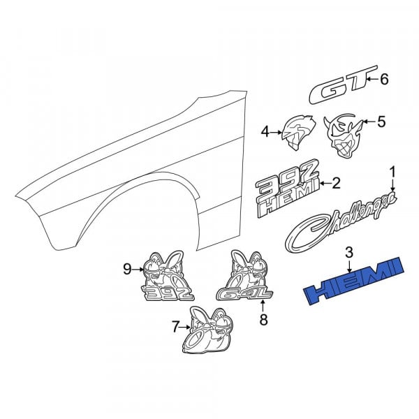 Dodge OE 68292587AB - Front Fender Emblem