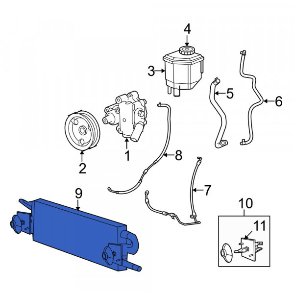Dodge OE 68050127AB - Front Power Steering Cooler