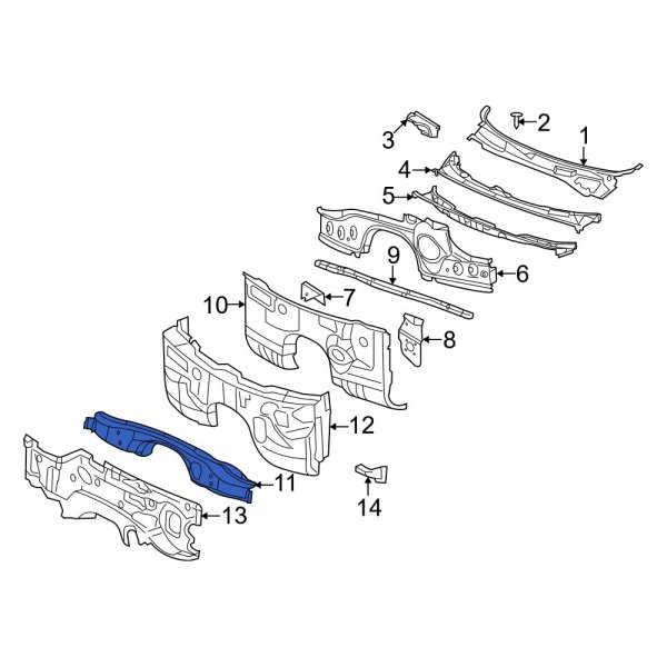 Dodge OE 68044372AB - Cowl Reinforcement