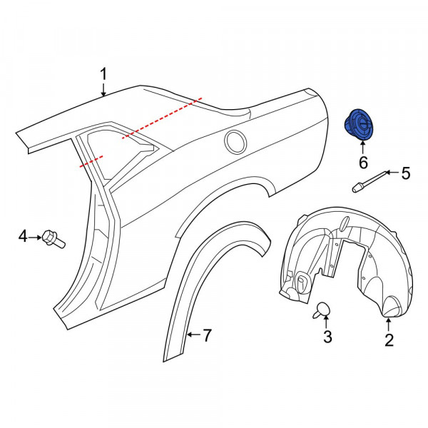 Dodge OE 68397407AB - Rear Fuel Filler Door