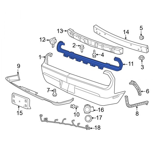 Dodge OE 68039502AA - Outer Bumper Cover Bracket