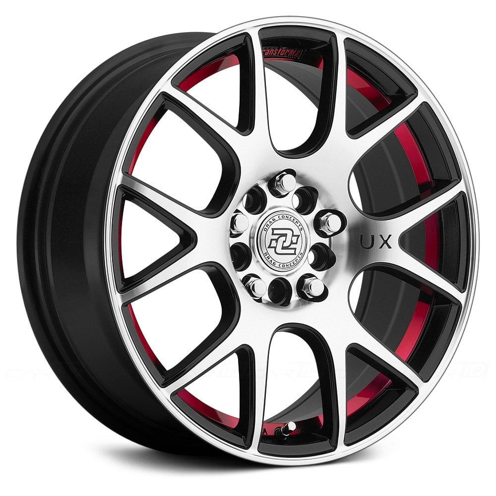 DRAG CONCEPTS® R-19 Wheels - Gloss Black with Machined Face and Red ...