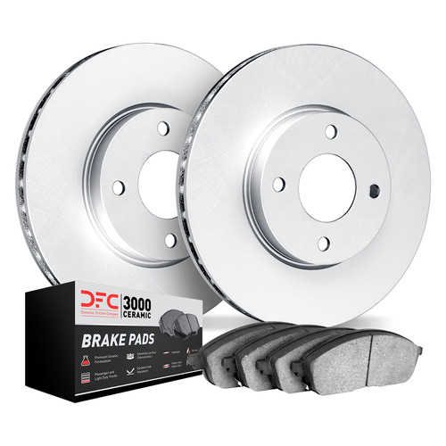 Dynamic Friction Company® 4302-59049 - GEO-KIT 3000 Plain Front Brake Kit