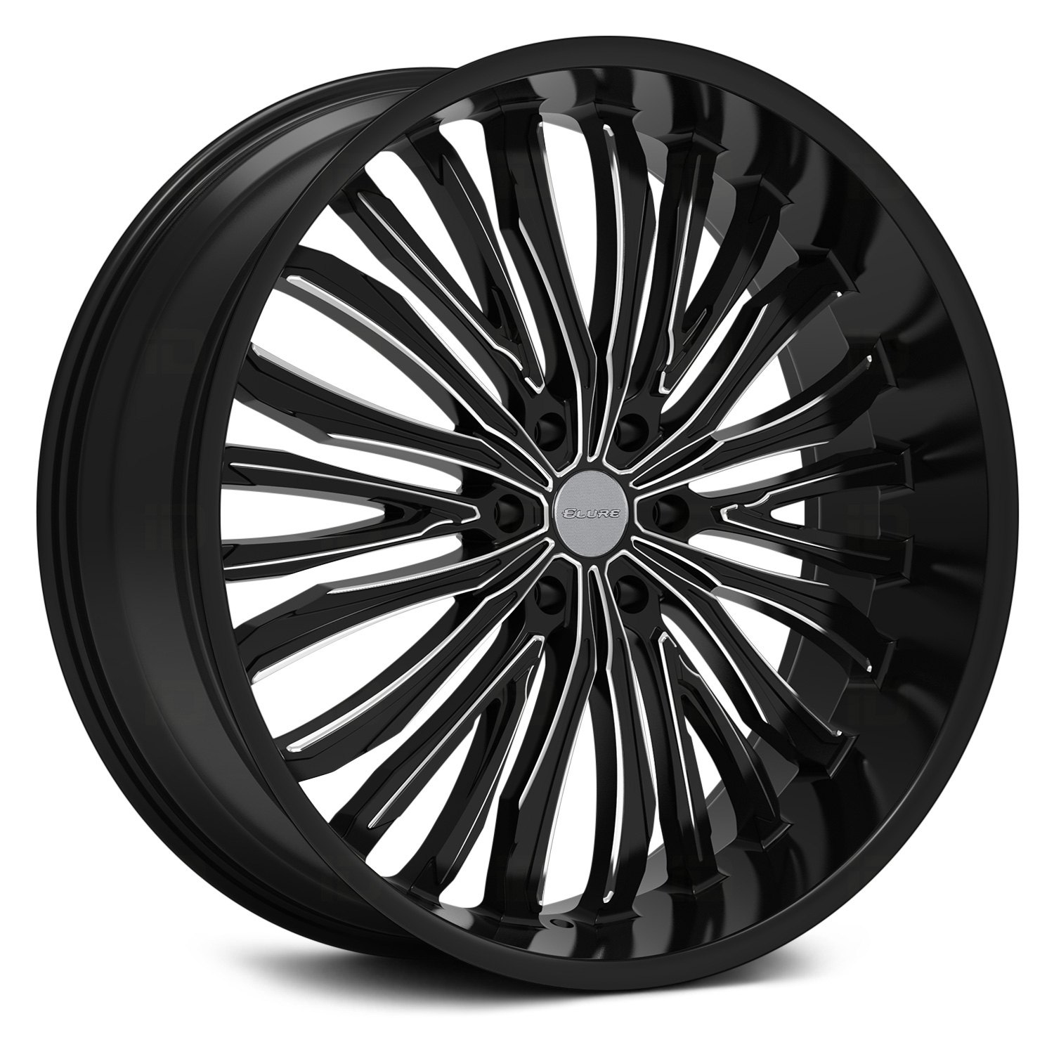 ELURE® ELR55 Wheels - Black with Milled Accents Rims