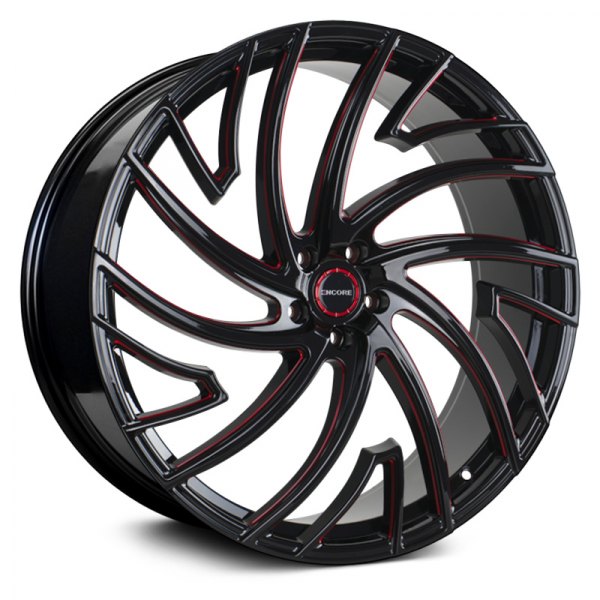 ENCORE ALLOYS® ENC103 Wheels - Gloss Black with Red Milled Spokes Rims