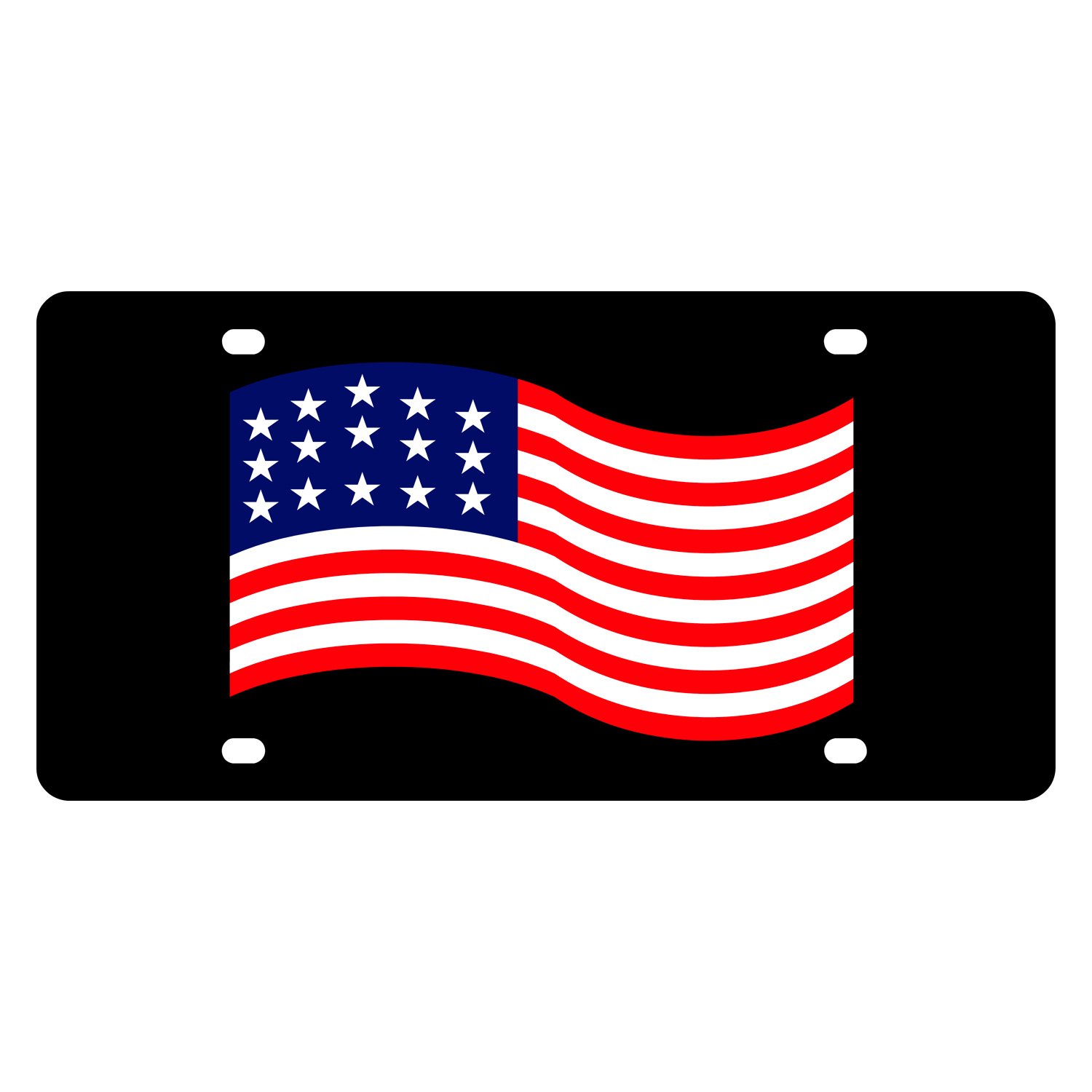 Eurosport Daytona® - LSN License Plate with American Flag Waving Logo