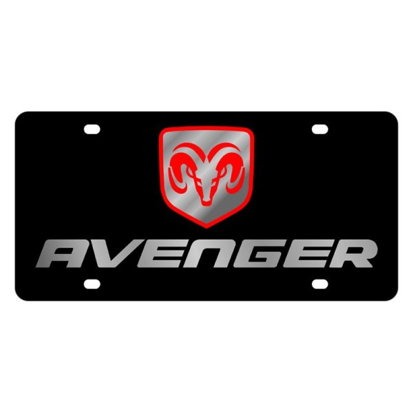 Eurosport Daytona® 3483-1 - MOPAR Black License Plate with Silver / Red ...